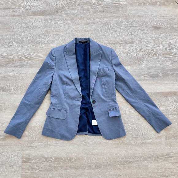 Theory | Jackets & Coats | Theory Blue Suit Jacket Size 2 | Poshmark